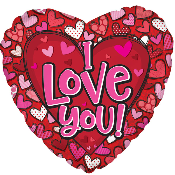 I Love You Pattern Hearts – CTI Balloons