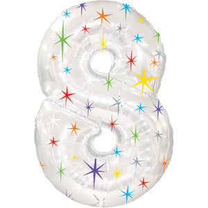 White Sparkle Number Eight Shape – CTI Balloons